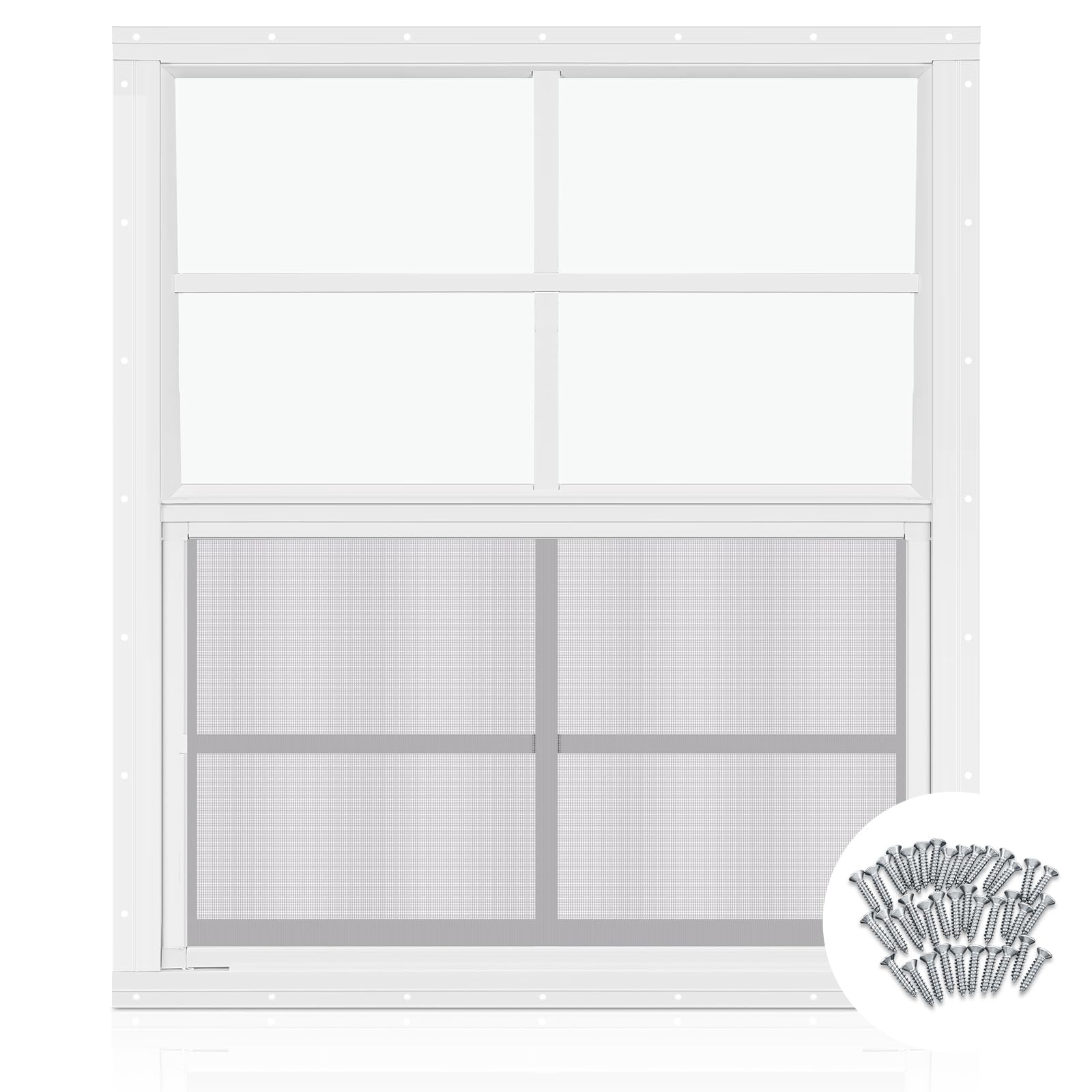 Snapklik.com : Tandefio White Flush Mount Shed Window