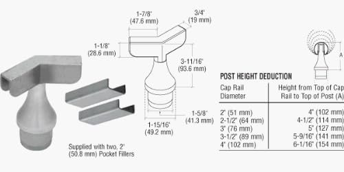 CRL Brushed Stainless CRS Top Rail Adapter for 135 Degree Corner Post ...