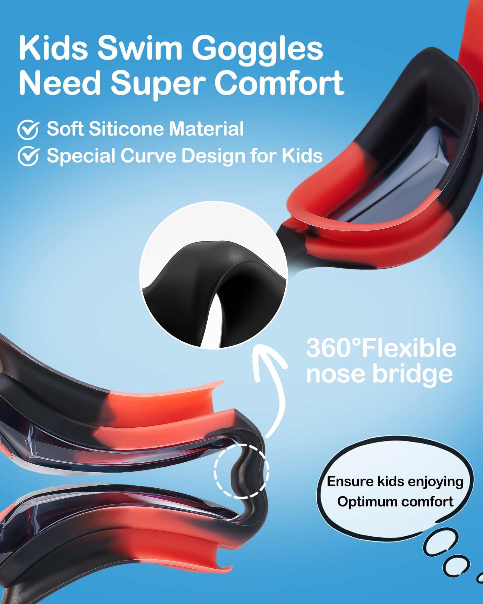 Aegend Kids Swim Goggles, Pack of 2 Swimming Goggles for Children Boys ...