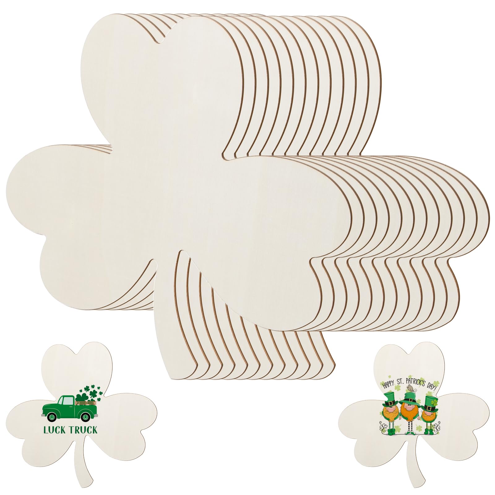 Snapklik.com : 12 Pcs 12 Inch Unfinished Wooden Shamrock Cutouts St ...