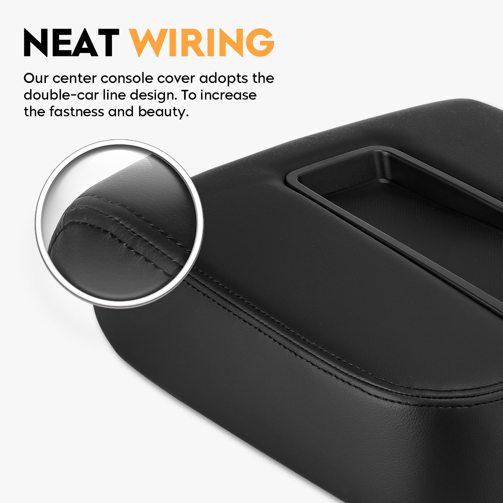 Snapklik.com : Black Center Console Cover Armrest Lids