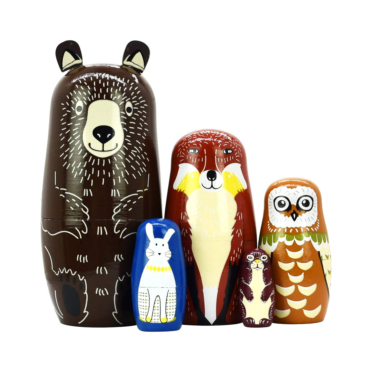 Russian Nesting Dolls Bear Wooden Matryoshka Dolls for Kids Tphon ...