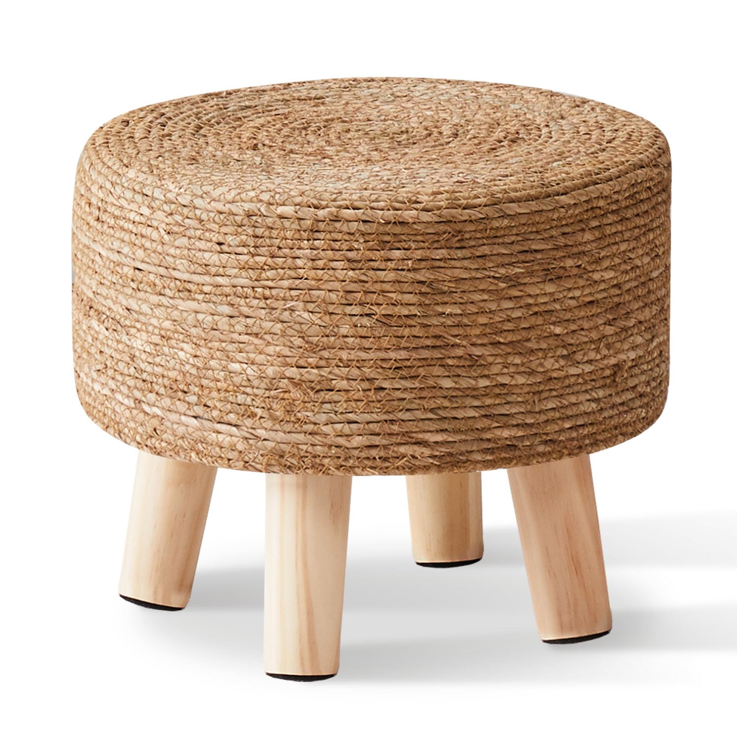 Amazon.com: Wimarsbon Round Foot Stool Natural Seagrass Poufs Ottoman ...