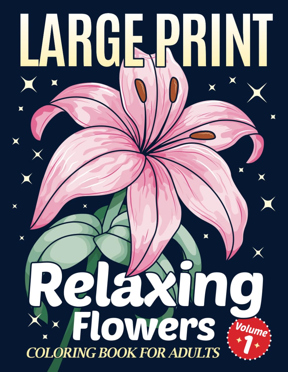 Amazon.com: Simple Large Print Coloring Book for Adults with Relaxing ...