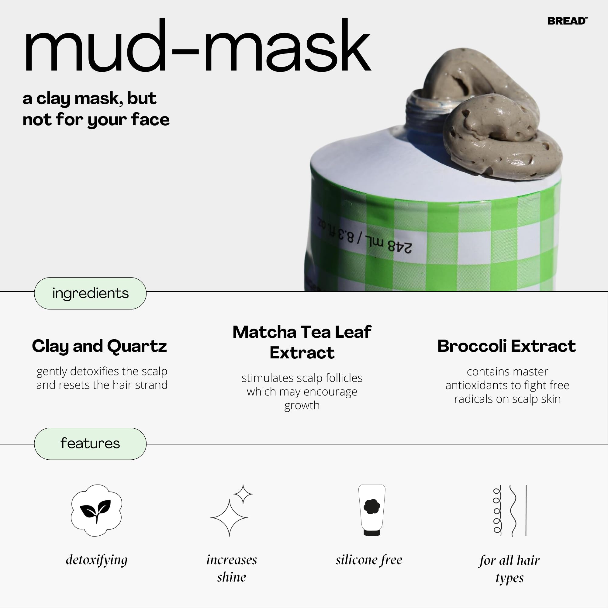 Snapklik.com : Bread BEAUTY SUPPLY Mud-mask: Hair & Scalp Detoxifying ...