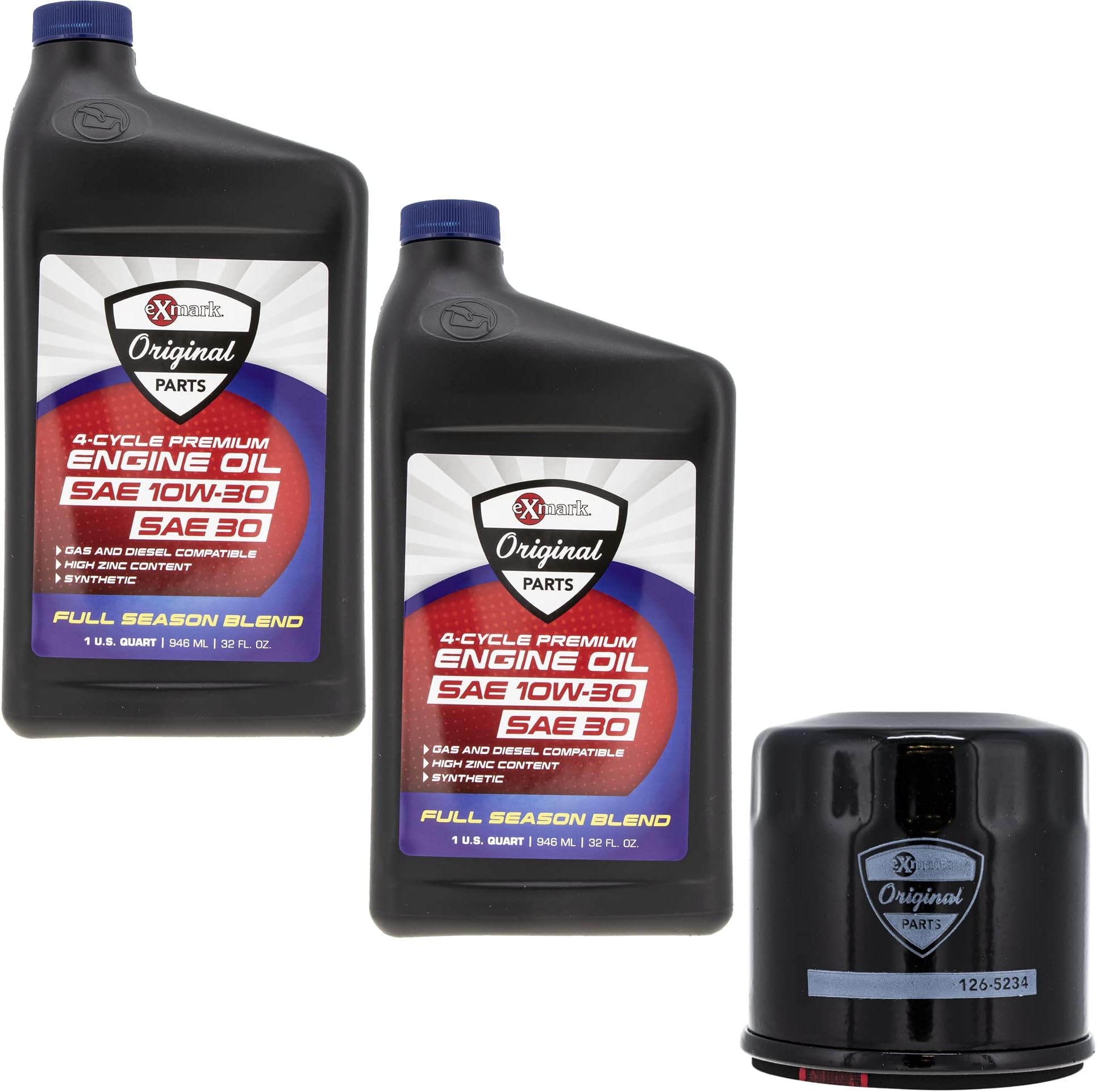 Amazon.com: Exmark Engine Oil 2 Quarts and Filter Kit Quest Radius E S ...