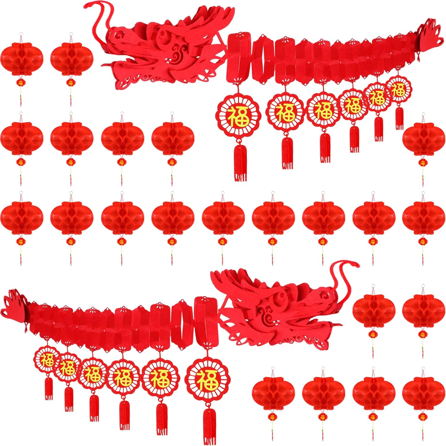 Amazon.com: Crtiin 24 Pcs 2025 Chinese New Year Dragon Decoration ...