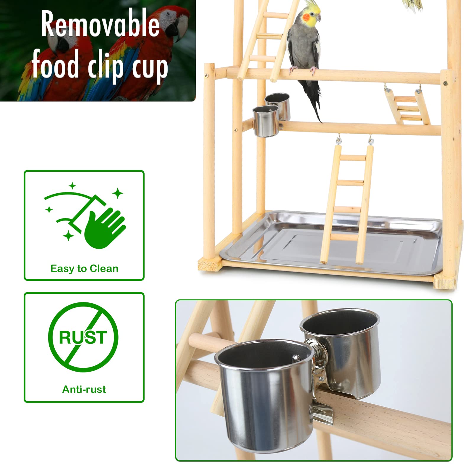 Snapklik.com : Kweetle Pet Parrot Playstand, 3 Layers Bird Play Stand ...