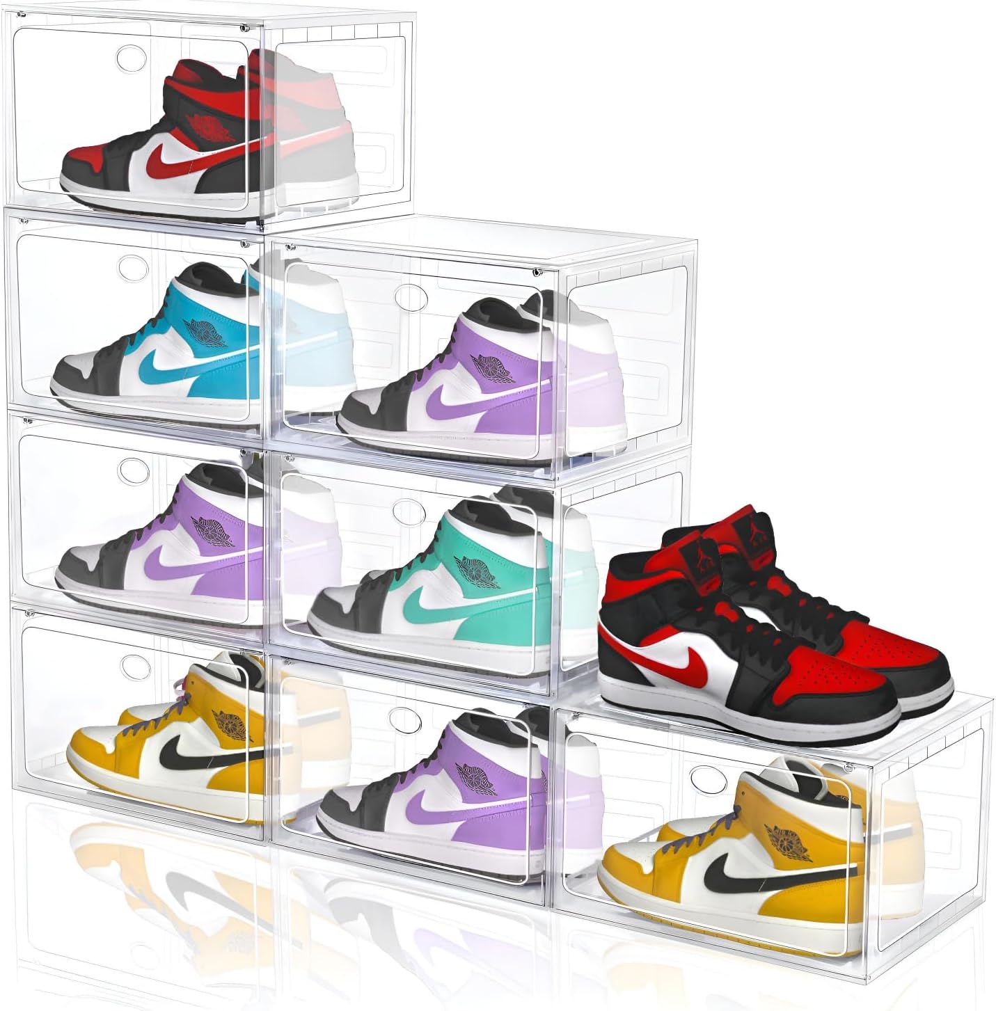 Amazon.com: KEFA XL Shoe Storage Box Organizer, 8 Pack Shoe Boxes Clear ...