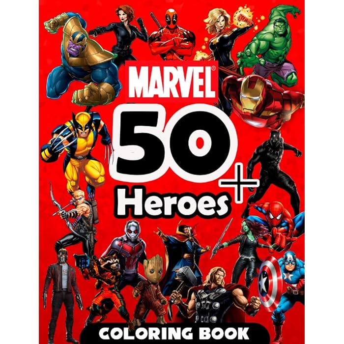 Buy Marvel Coloring Book: 50 + Heroes In One Coloring Book | Marvel ...
