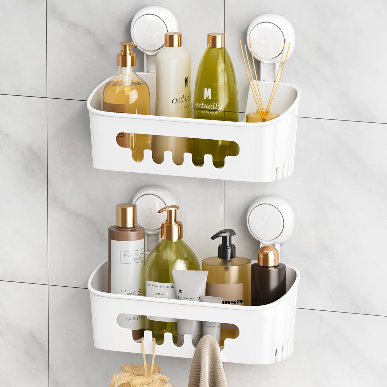 Amazon.com: Tuanse 2 Sets Shower Caddy Suction Cup with Soap Dish and ...