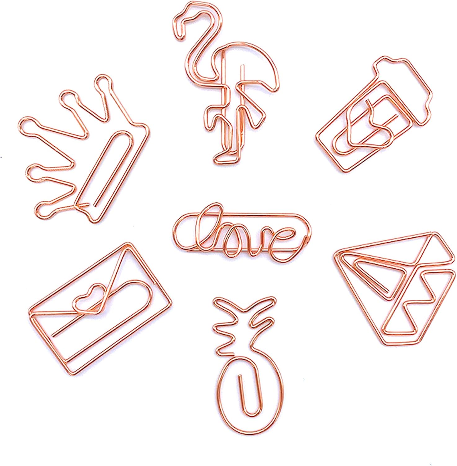 Amazon.com: 35PCS Cute Paper Clips, Love Heart Diamond Crown Shape ...
