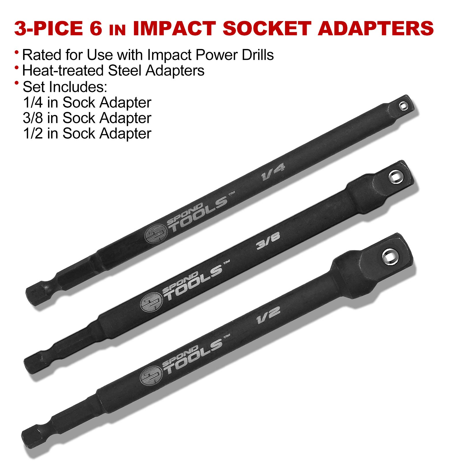 Snapklik.com : Spondtools 6-Piece Impact Grade Socket Adapter Set, 3 IN ...