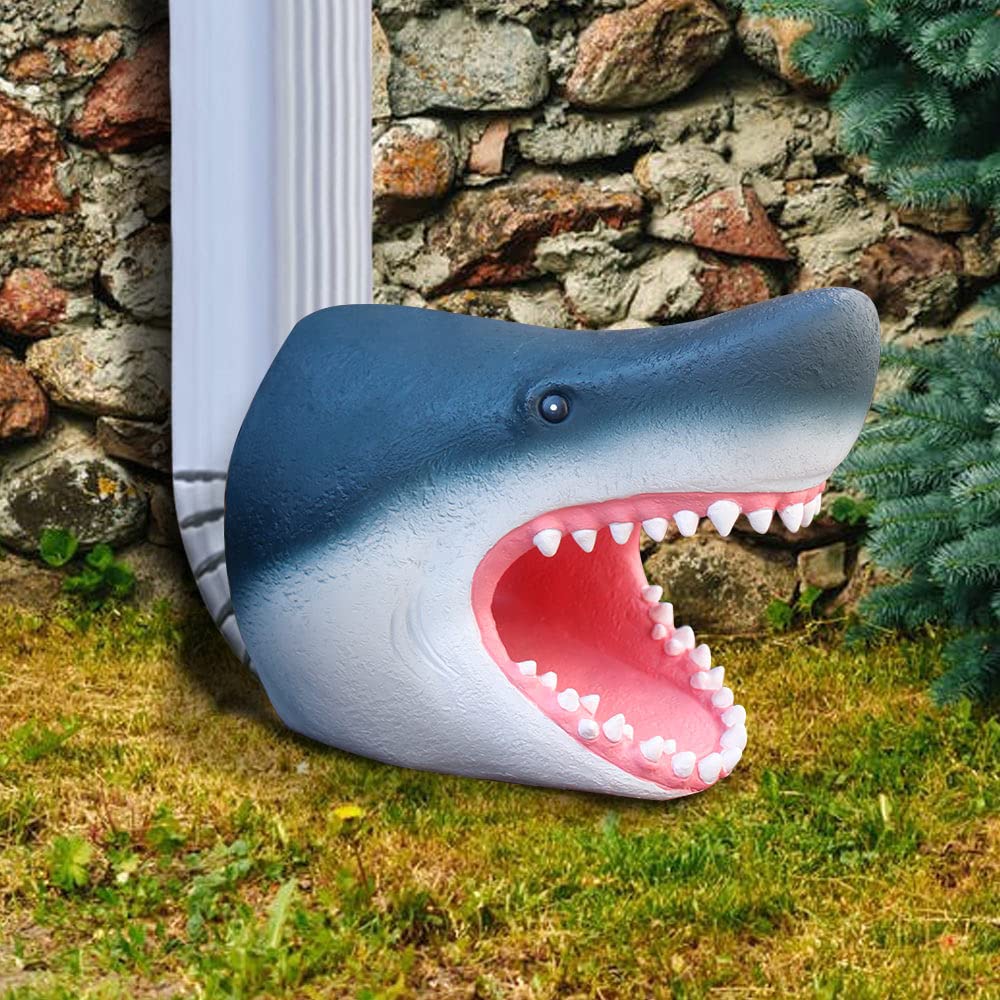 Amazon.com: Carchistan Shark Downspout Garden Statues Gutter Guardian ...