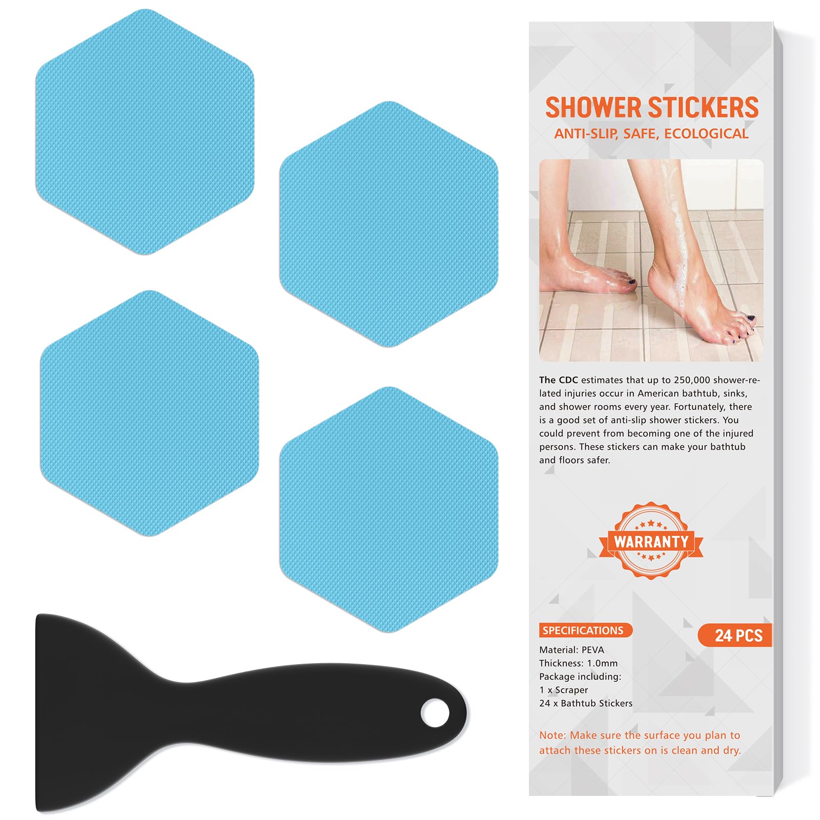 Amazon.com: Non Slip Bathtub Stickers, Shower Stickers for Safety ...