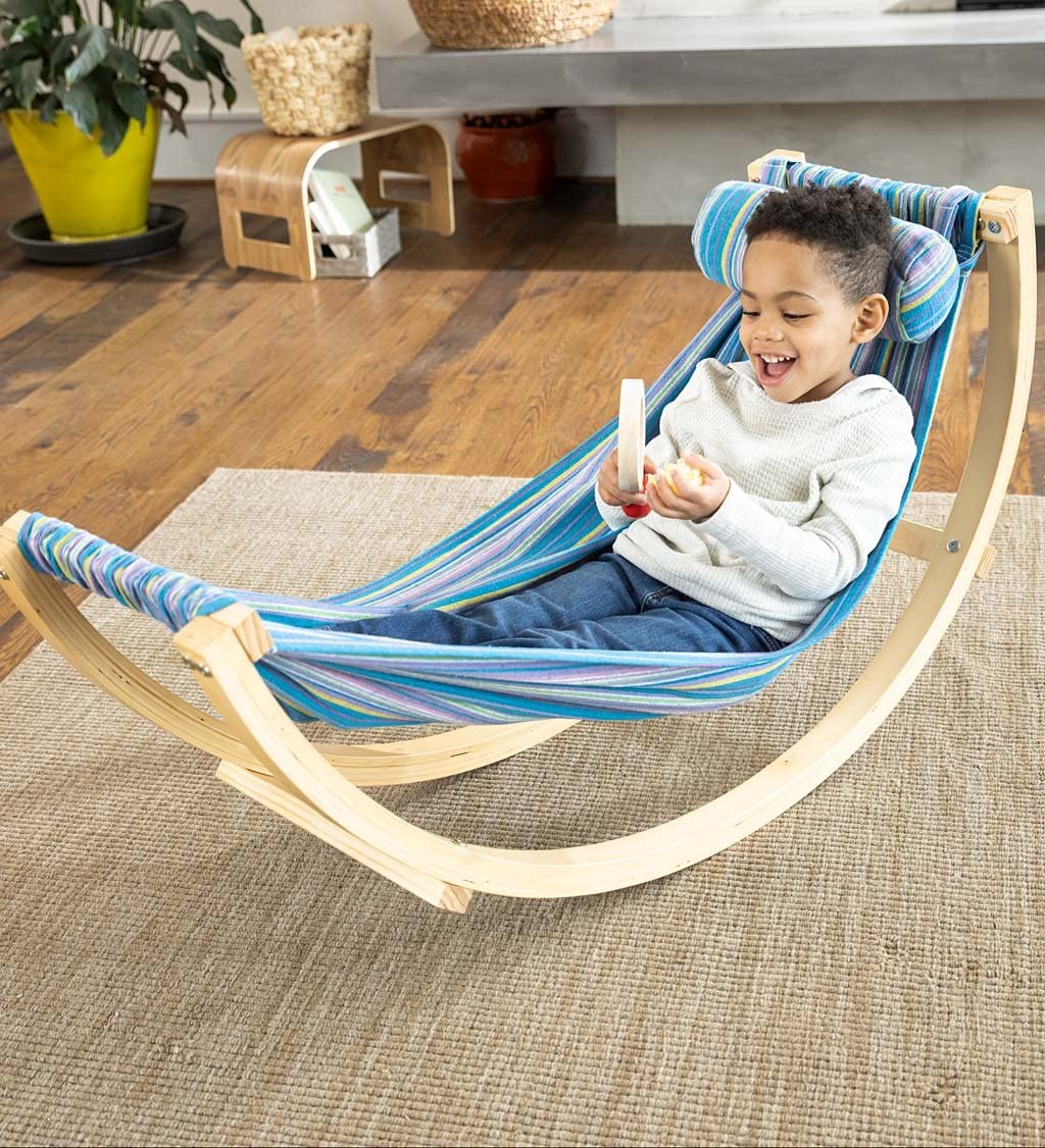HearthSong Lightweight Rocking Kids Hammock Chair with Long Pillow ...