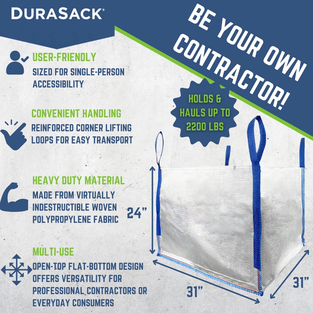Snapklik.com : DURASACK Heavy Duty Builders Bag 100-Gallon White Woven ...