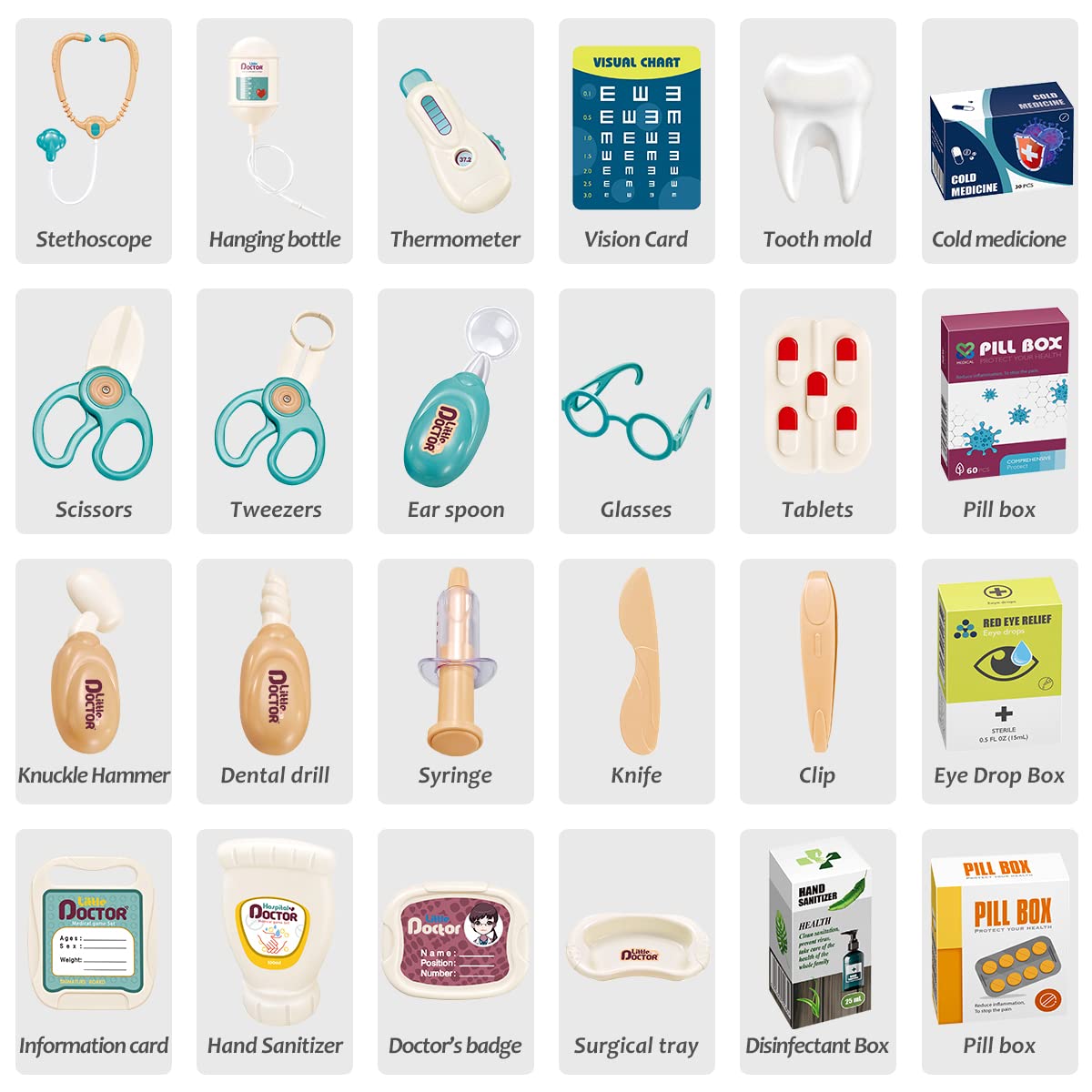 Snapklik.com : Deluxe Toy Doctor Kit For Kids - 28 Piece Pretend ...