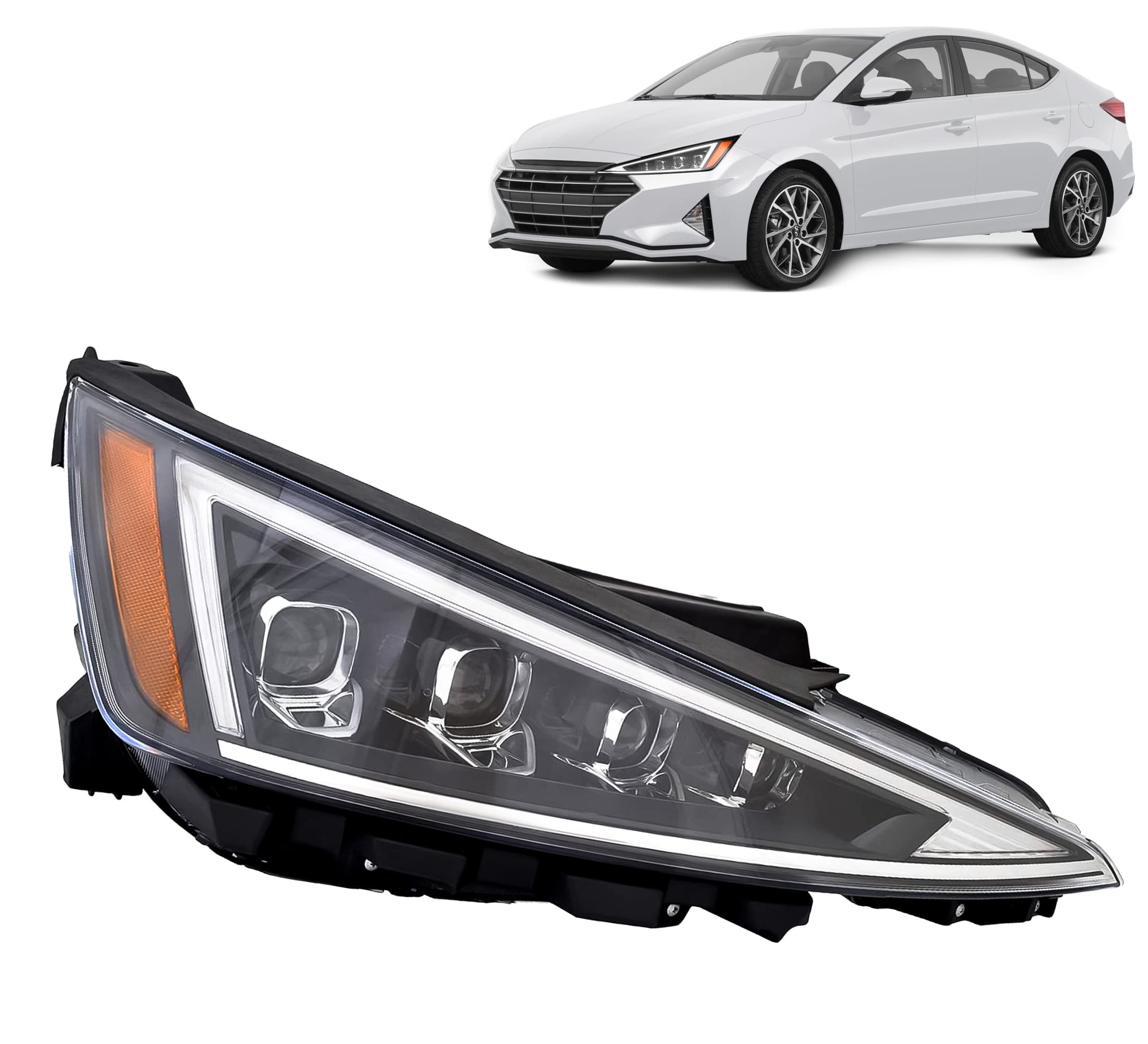 Amazon.com: ALLIGATOR AUTO LIGHTS Replacement For Hyundai Elantra, 2019 ...