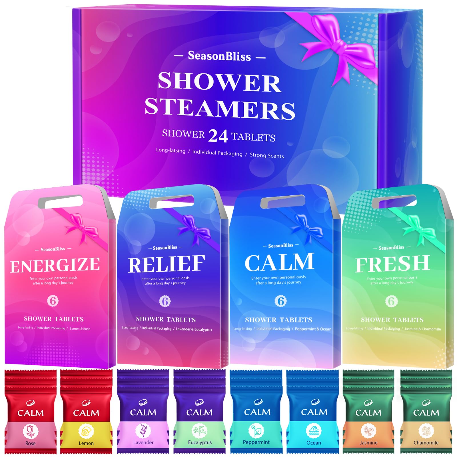 Amazon.com: SeasonBliss Shower Steamers 24 Pack, Shower Tablets, Shower ...