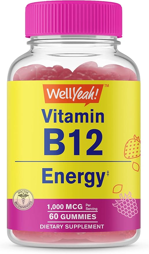 Amazon.com: WellYeah Vitamin B12 1000mcg Gummies - for Energy, Mood ...