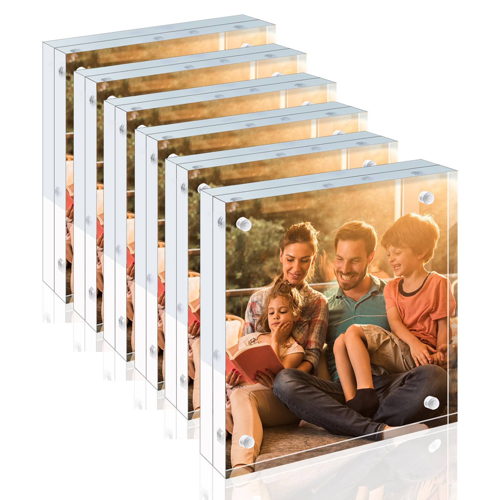 Amazon.com - Egofine 4x4 Acrylic Frames 6 Pack, 20mm Thicker Frameless ...