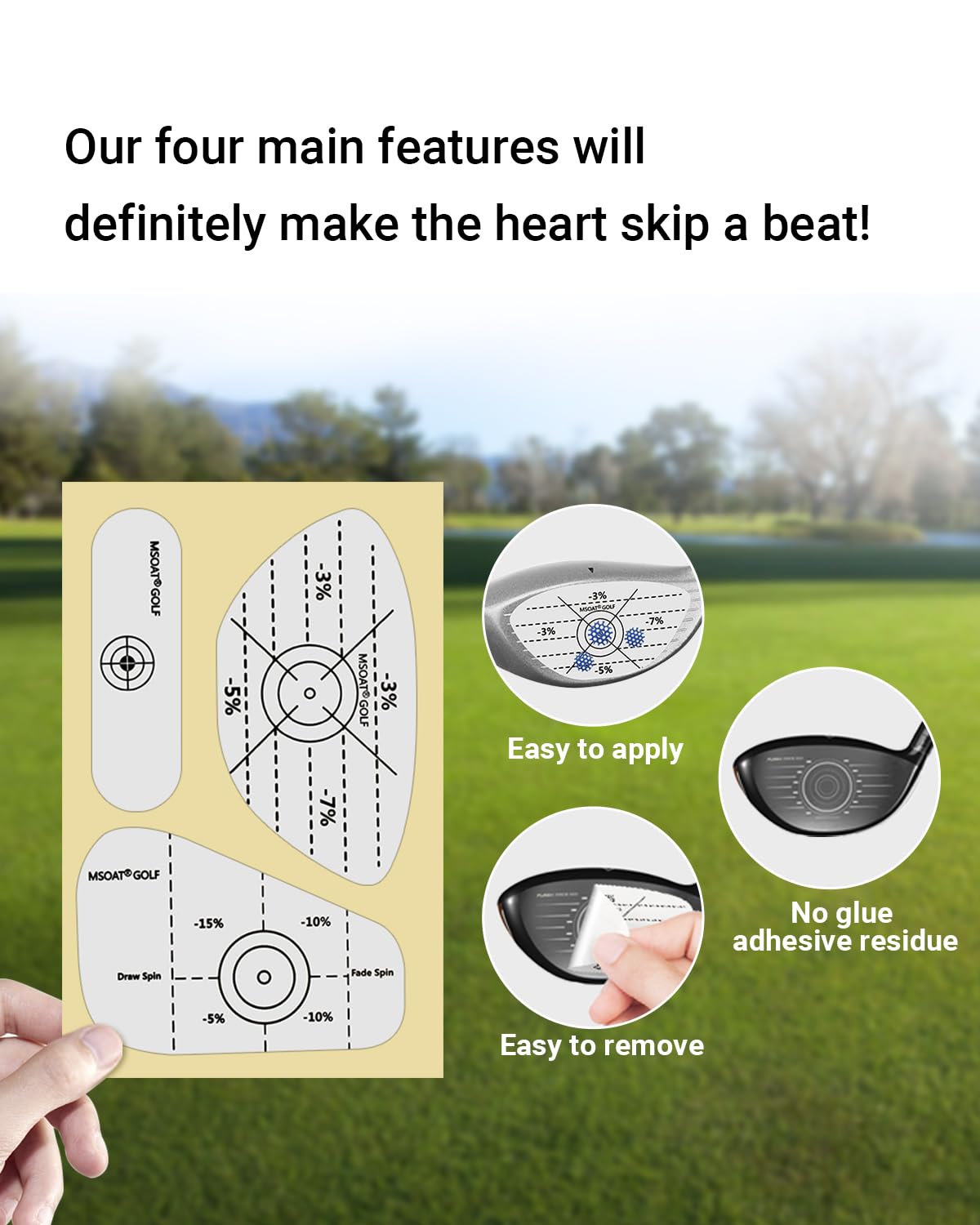 Snapklik.com : Golf Impact Tape Labels, Self-Teaching Sweet Spot And ...