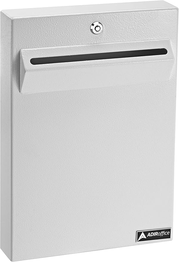AdirOffice Wall Mount Drop Box - Heavy Duty Secured Storage with Lock ...