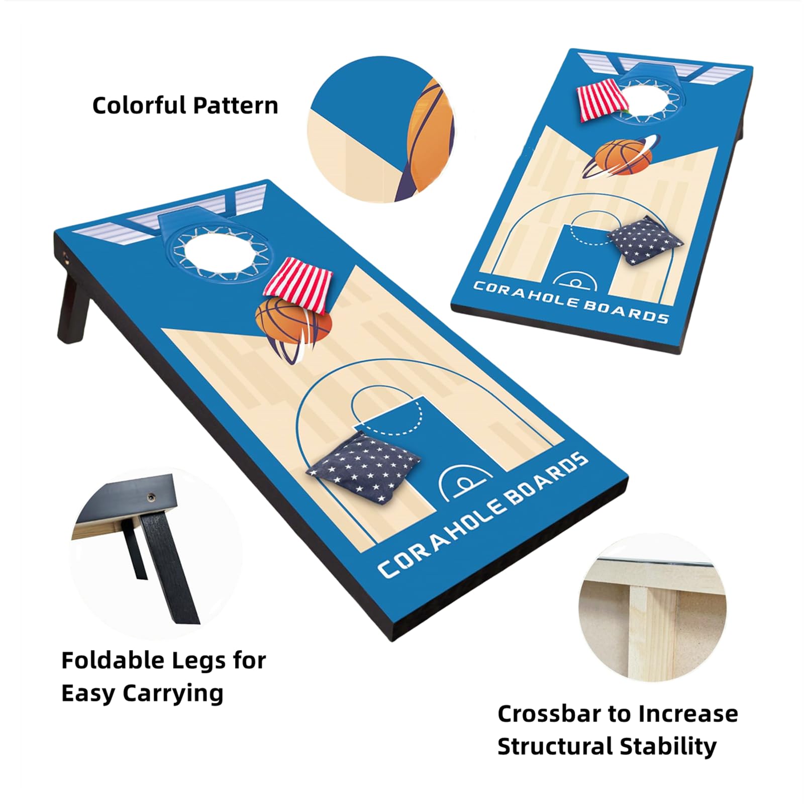 Snapklik.com : Cornhole Set 4x2 Regulation Size Corn Holes Sets