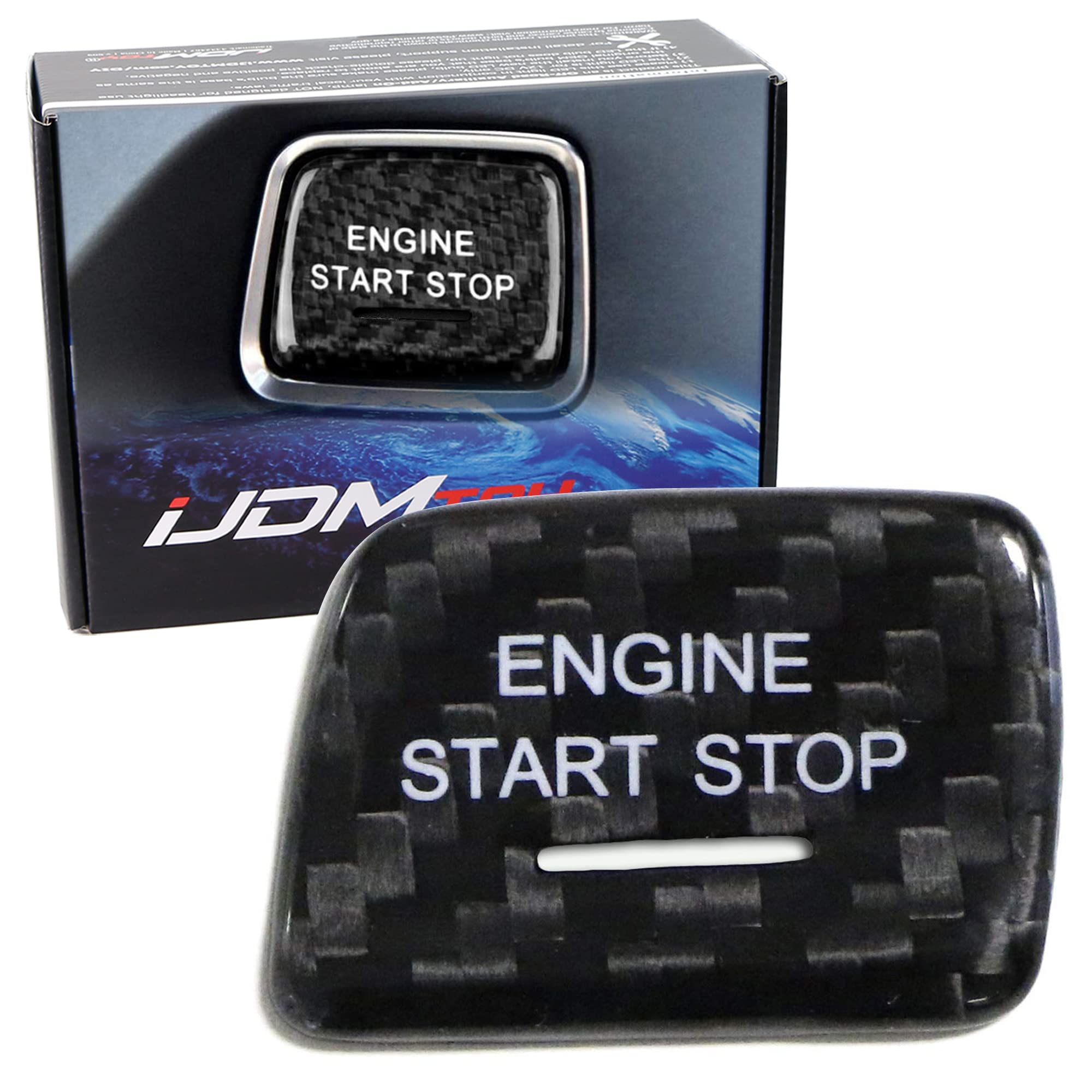 Amazon.com: iJDMTOY Gloss Black Real Carbon Fiber Keyless Engine Start ...