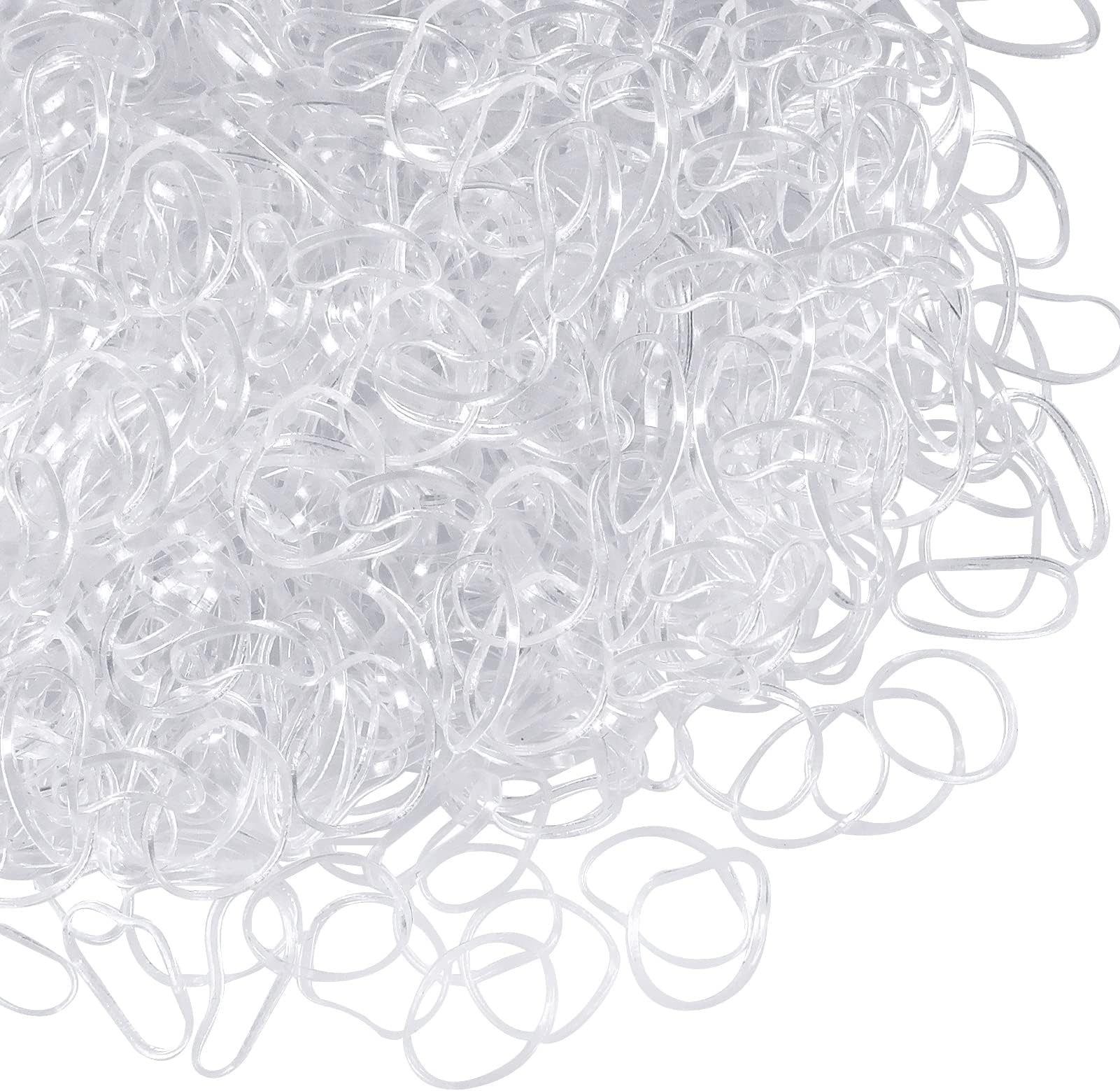 Amazon.com : TUUXI 1500pcs Clear Elastic Hair Bands No Damage Small ...