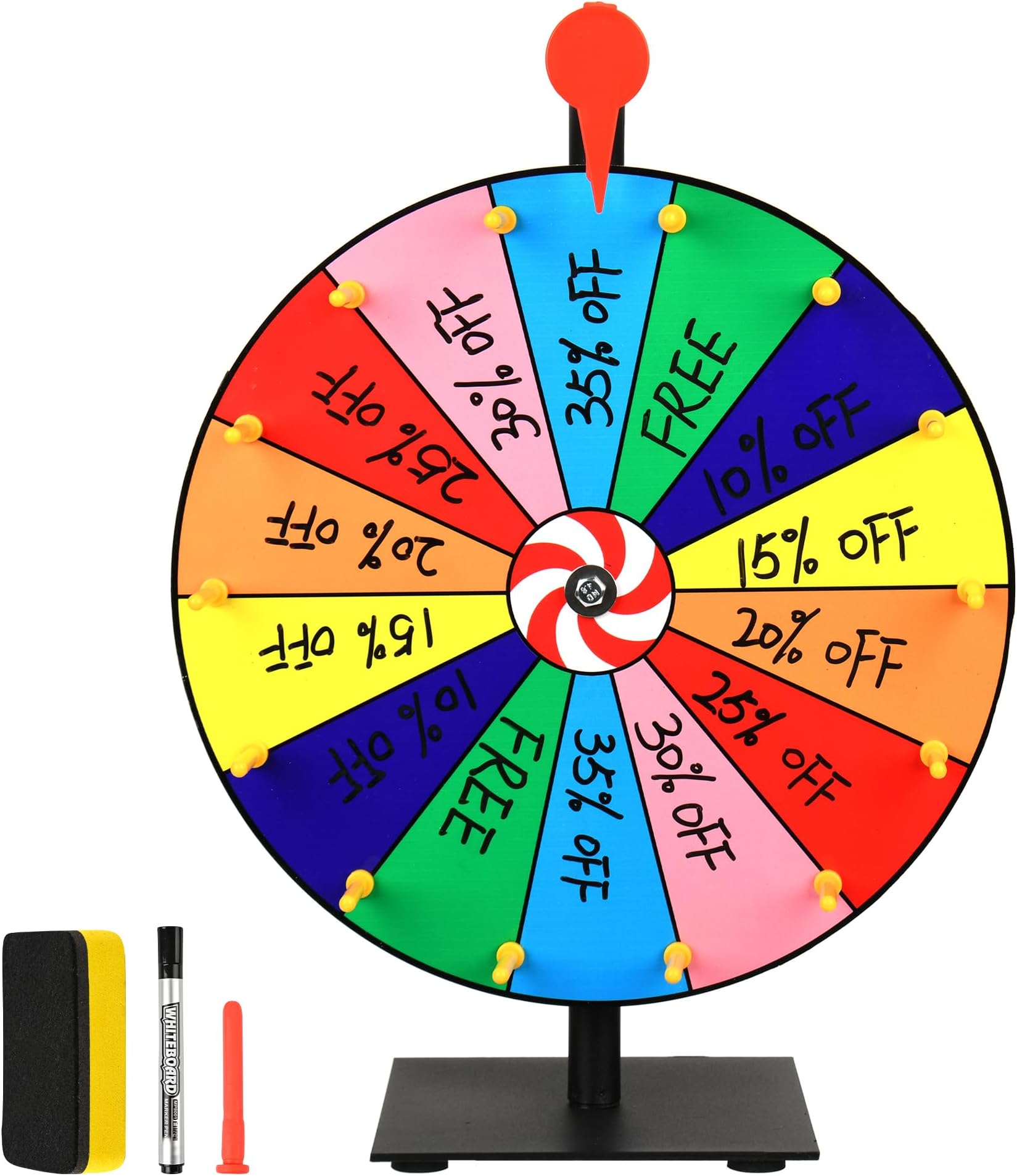 Tabletop Spinning Prize Wheel 40CM - 14 Slots Color Tabletop Roulette ...