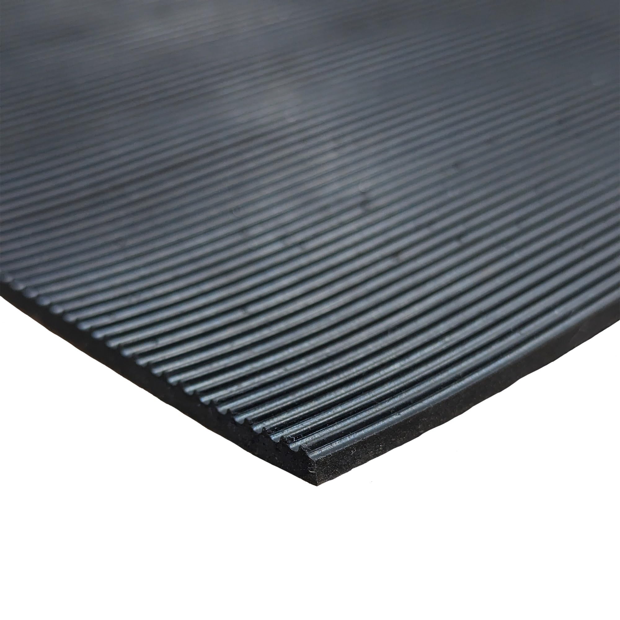 Rubber Flooring Ribbed Pattern Anti-Slip Shock Absorbing Matting 3mm ...