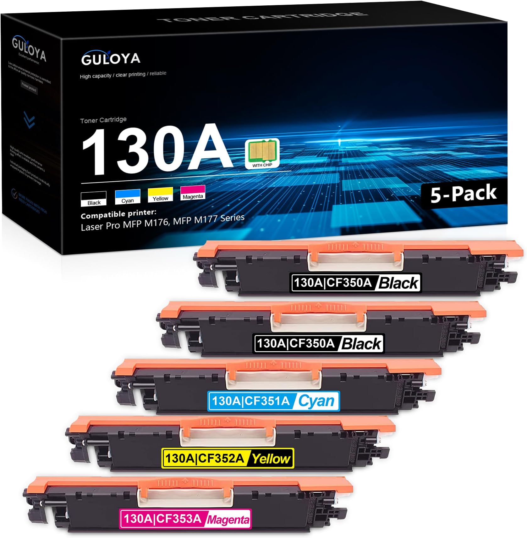 Amazon.com: Original Hewlett-Packard 304A Toner Cartridges (CC530A, CC531A, CC532A, CC533A ) 4 ...