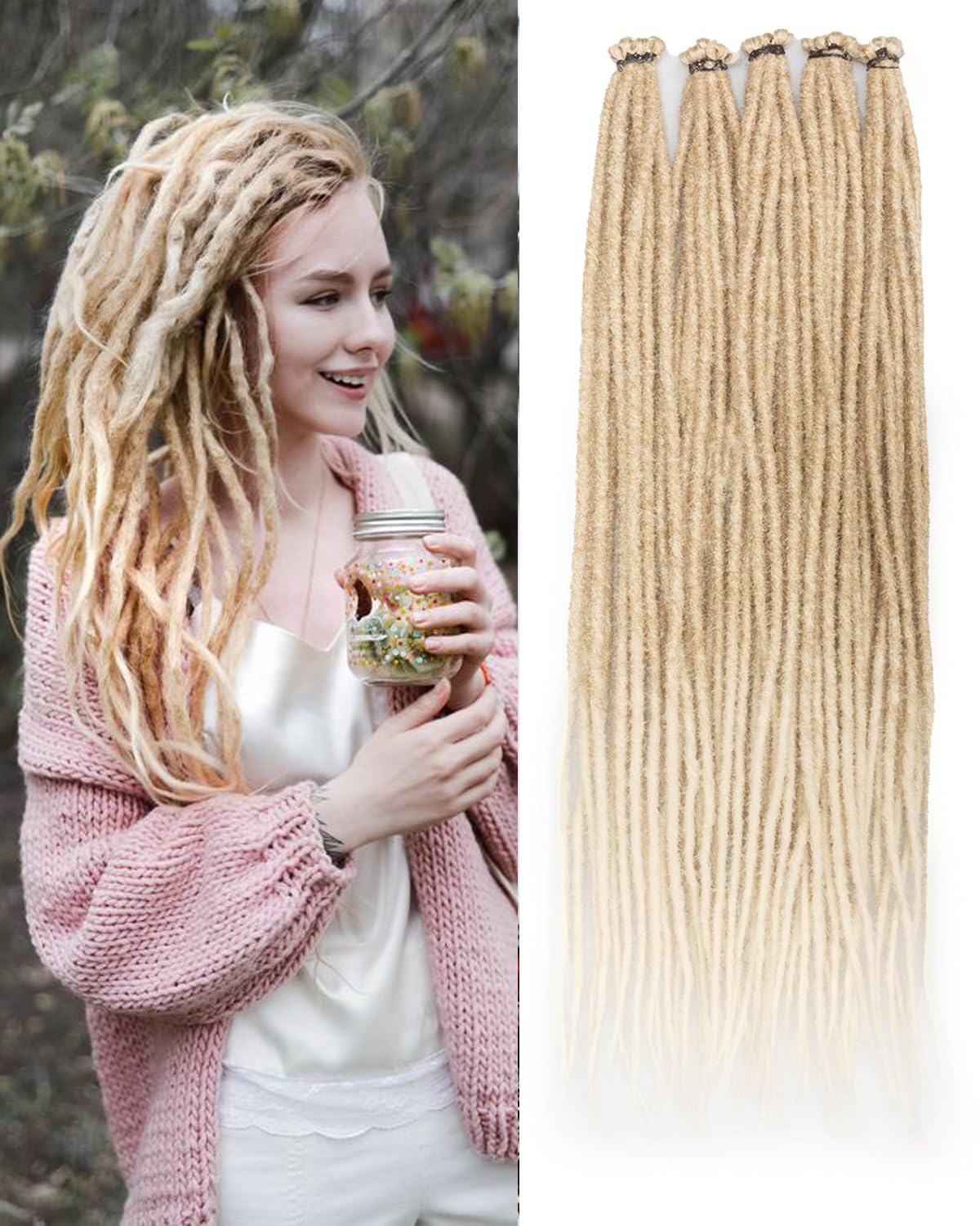 Amazon.com : 24 Inch Single Ended Dreadlock Extension for Women-(0.6 cm ...