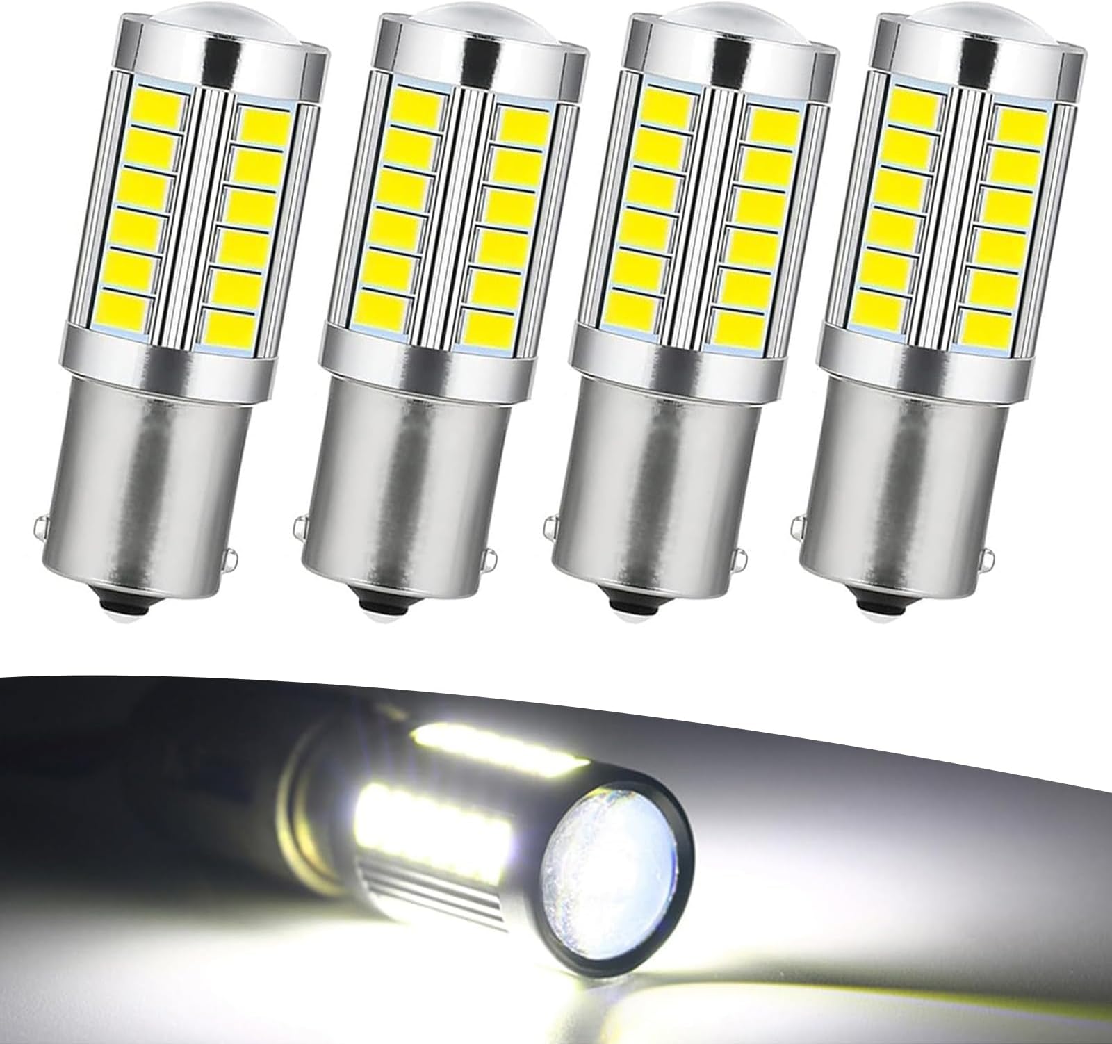 Amazon.com: GKmow 4 PCS Car 1156 LED Turn Signal Bulb, 3030-28SMD 360 ...