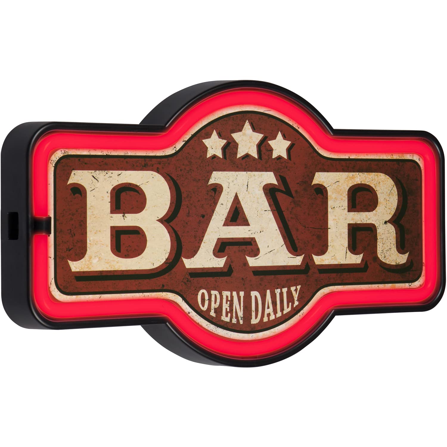 Amazon.com: Bar Open Daily LED Neon Sign Vintage Inspired Retro Wall ...