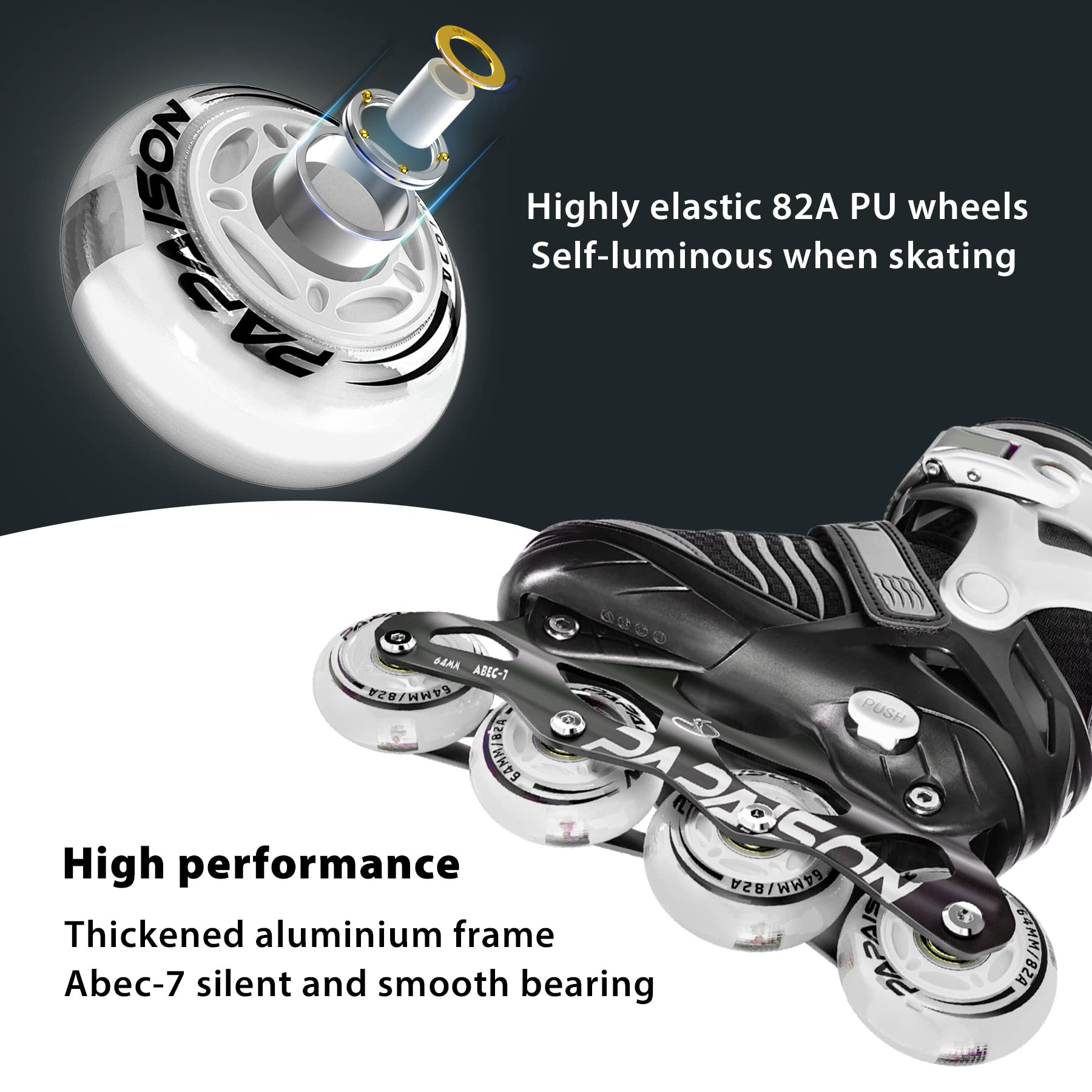 Snapklik.com : PAPAISON Adjustable Inline Skates Boys Ages 4-16, Roller ...