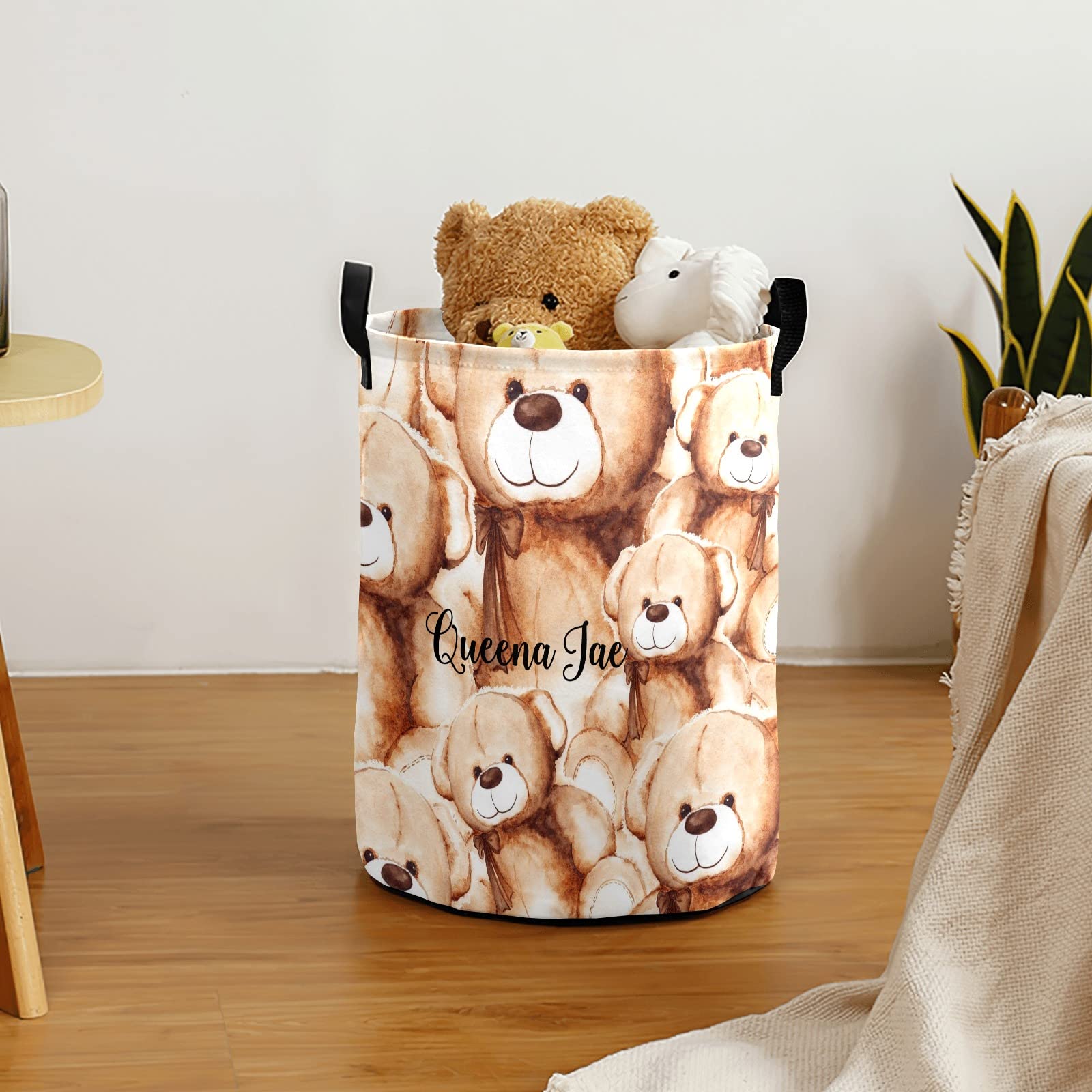 Bear Baby Hamper Basket Toy Box, Folding Fabric Storage Bin ...