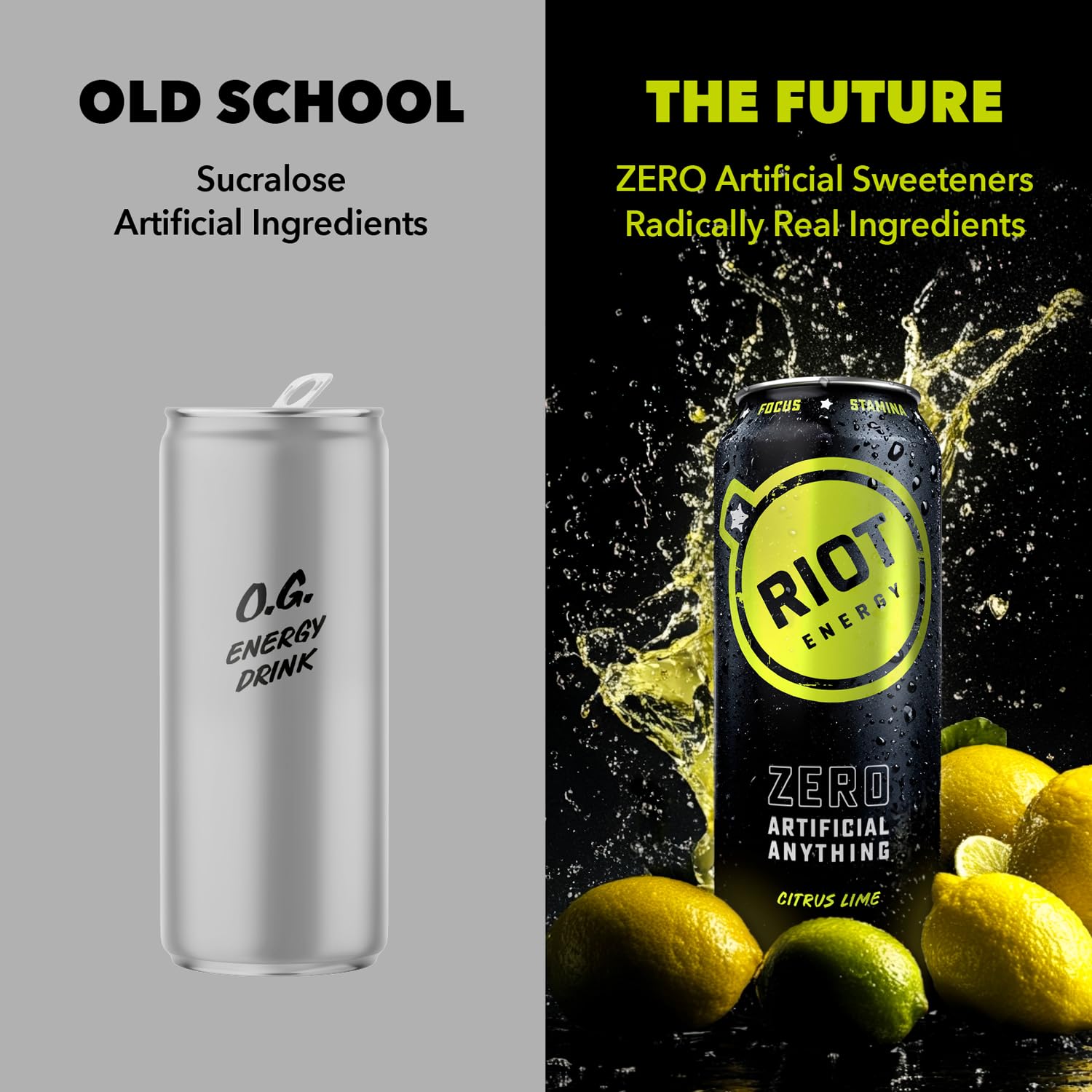 Snapklik.com : RIOT Clean Energy Drink, Citrus Lime, Zero Artificial ...