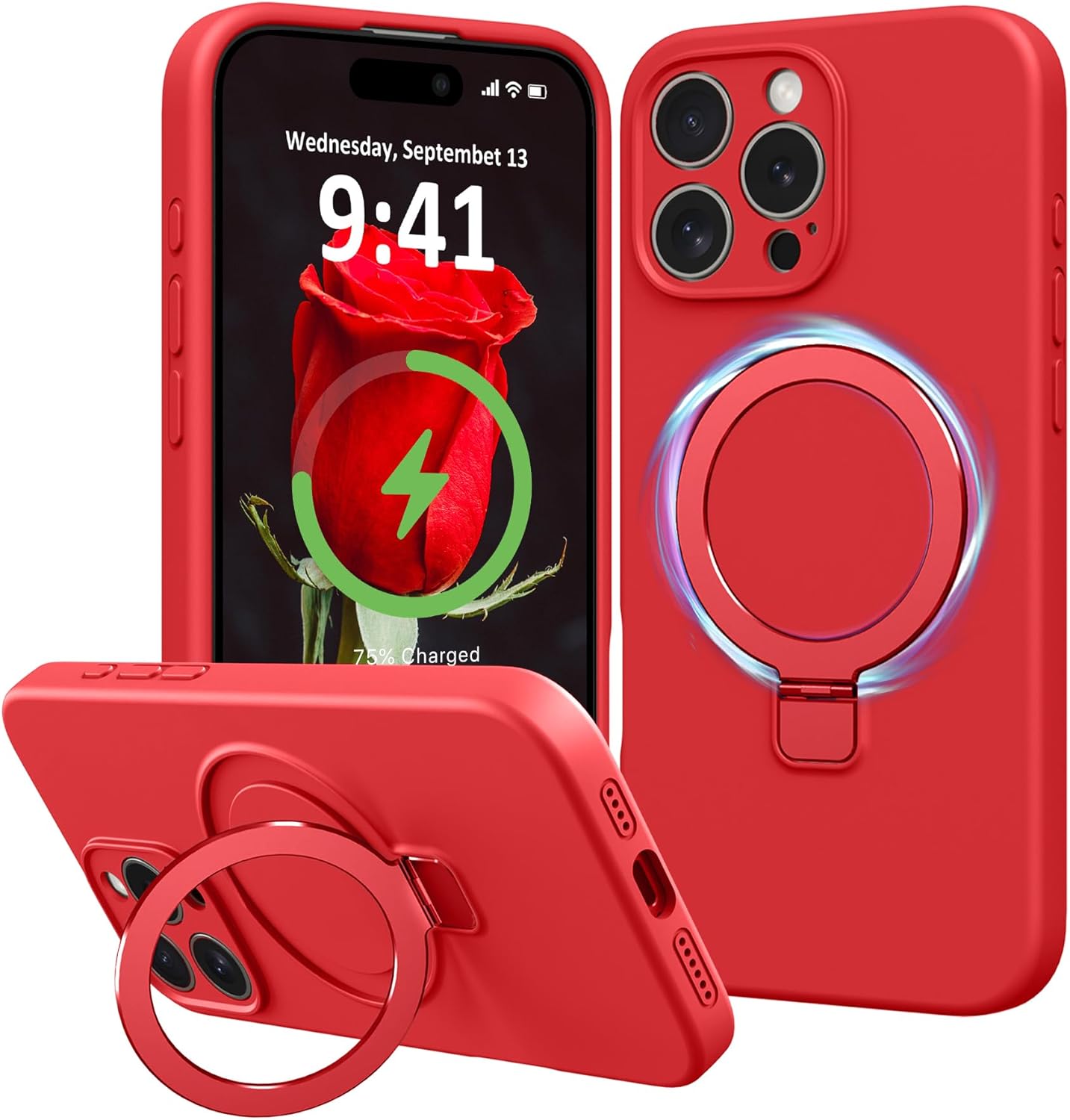 Amazon.com: Vanxiliiy Compatible with iPhone 16 Pro Case with Stand, Full Camera Protection Slim ...