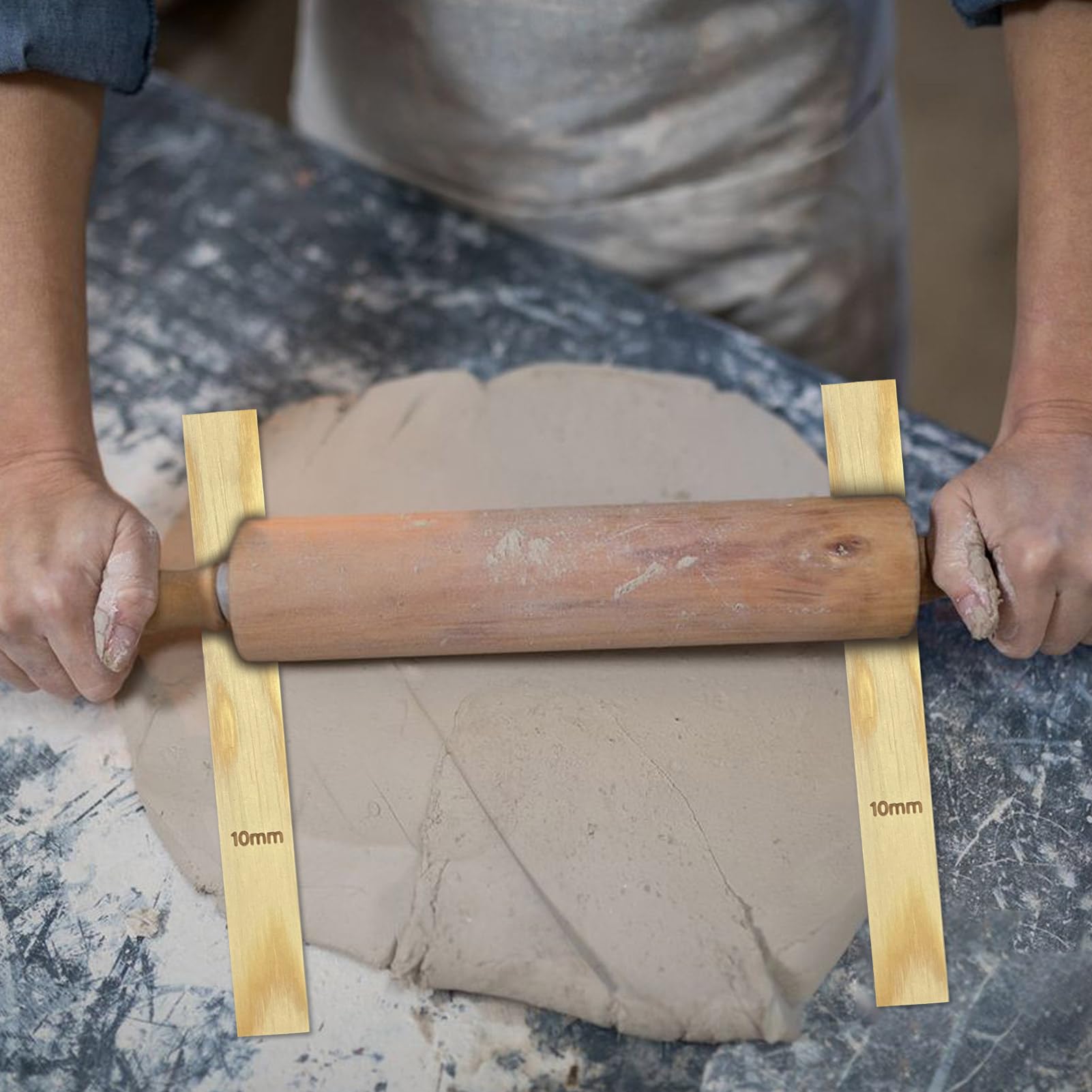 Snapklik.com : 10 Pieces Clay Rolling Pin Guide, Rolling Mud Stick ...