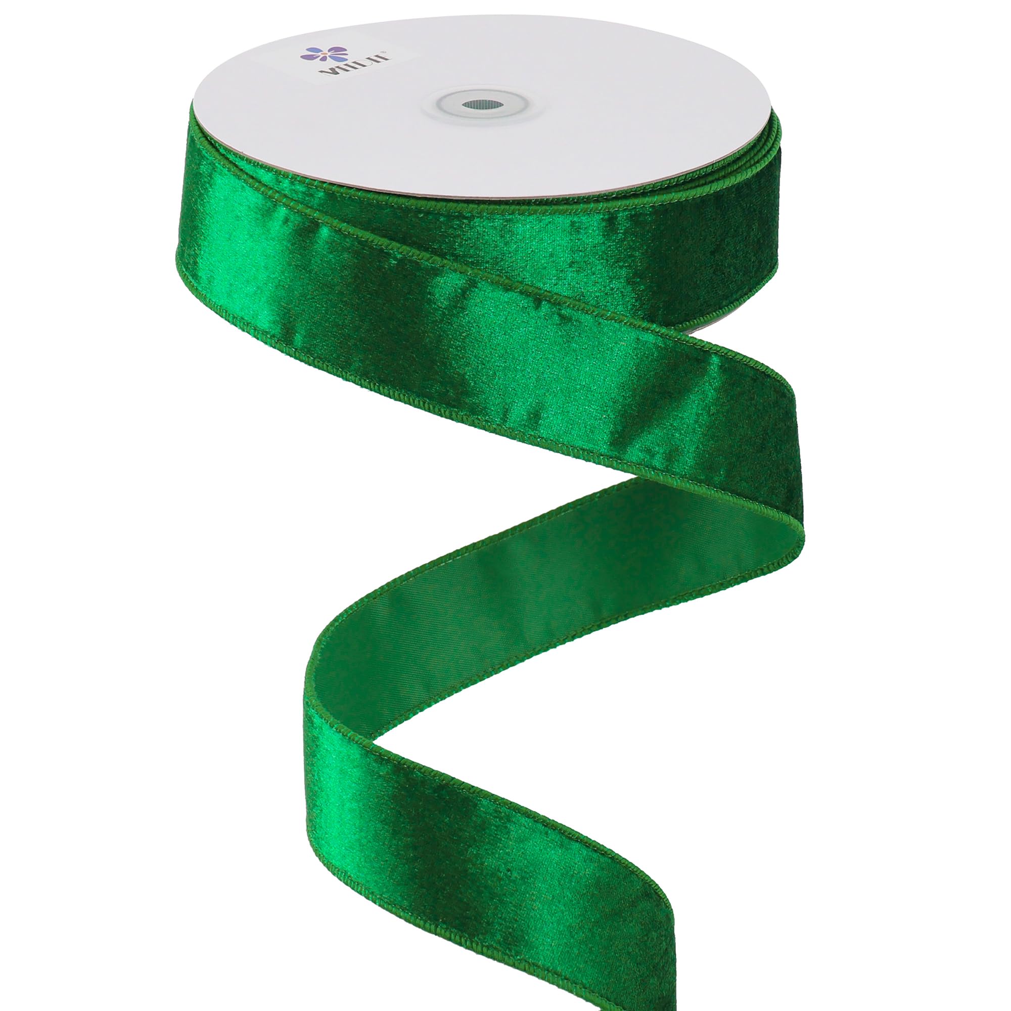 Amazon.com: MEEDEE Green Velvet Ribbon 1.5 Inch Velvet Wired Ribbon 25 ...