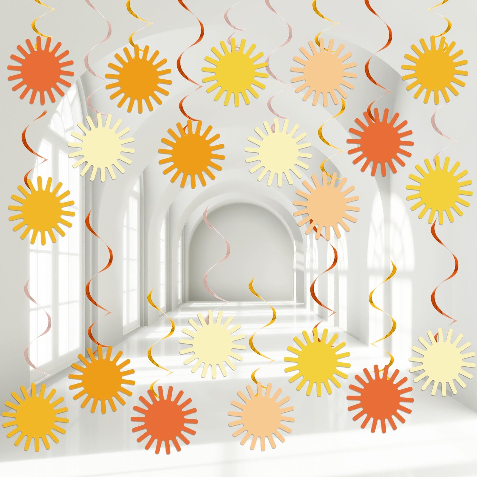 Amazon.com: Duraaamo 8 Packs Boho Sun Banner Decoration Boho Paper ...