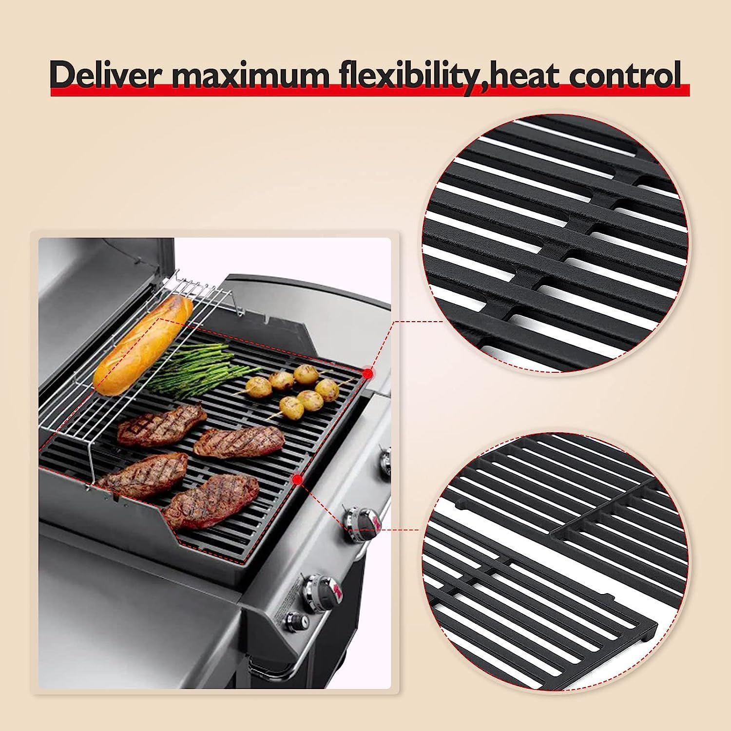 7524 Grates Replacement Parts for Weber Genesis 300 Series 19.5 Inch ...