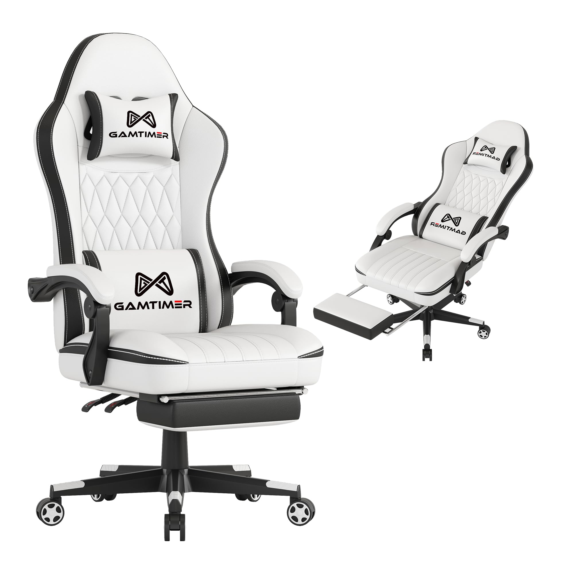 Amazon.com: Gaming Chair with Footrest, Ergonomic Computer Chair, PU ...