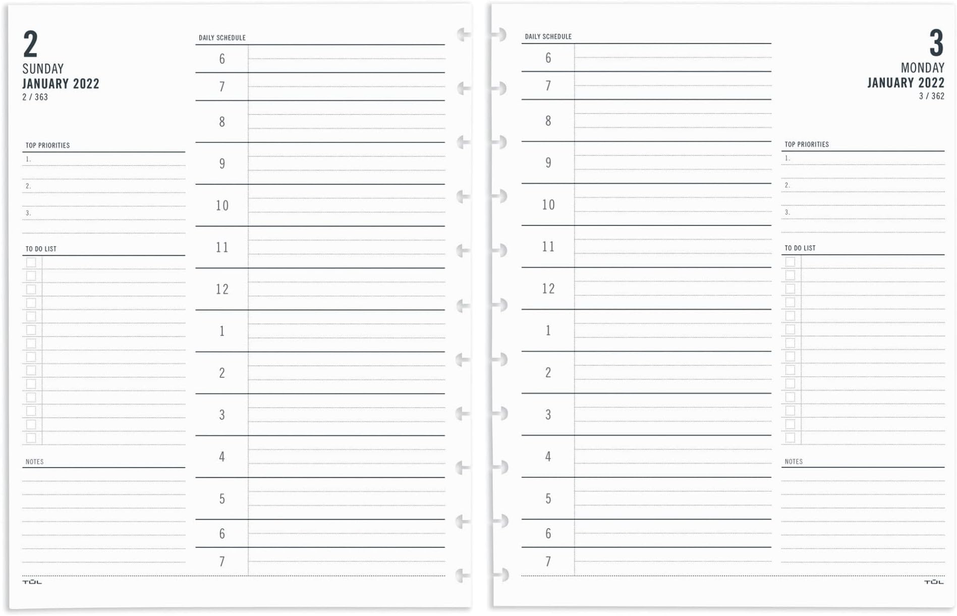 Amazon.com : TUL® Discbound Daily Appointment Refill Pages, 4-Person ...