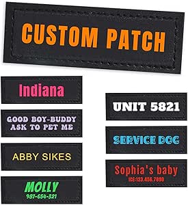 Amazon.com: LOFART Custom Name Patches for Dog Harness Or Collar Customizable Text Removable ...