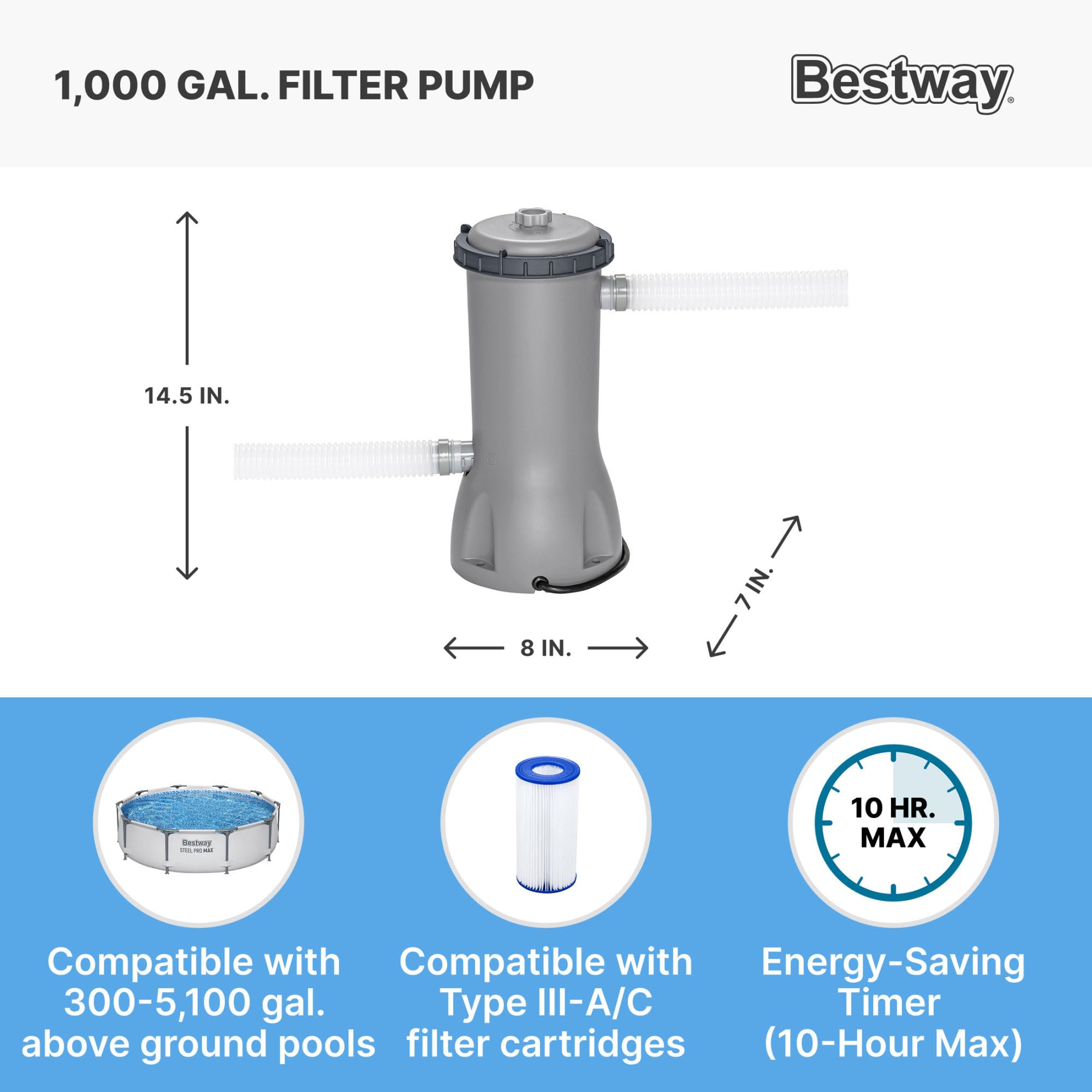Snapklik.com : Bestway Steel Pro MAX 13 X 48" Above Ground Pool, Round ...
