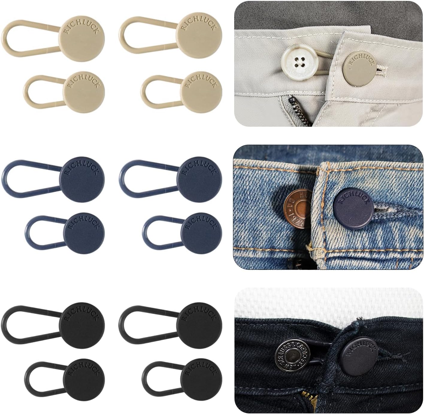 Amazon.com: 12PCS Button Extenders for Jeans, Jean Button Extender ...